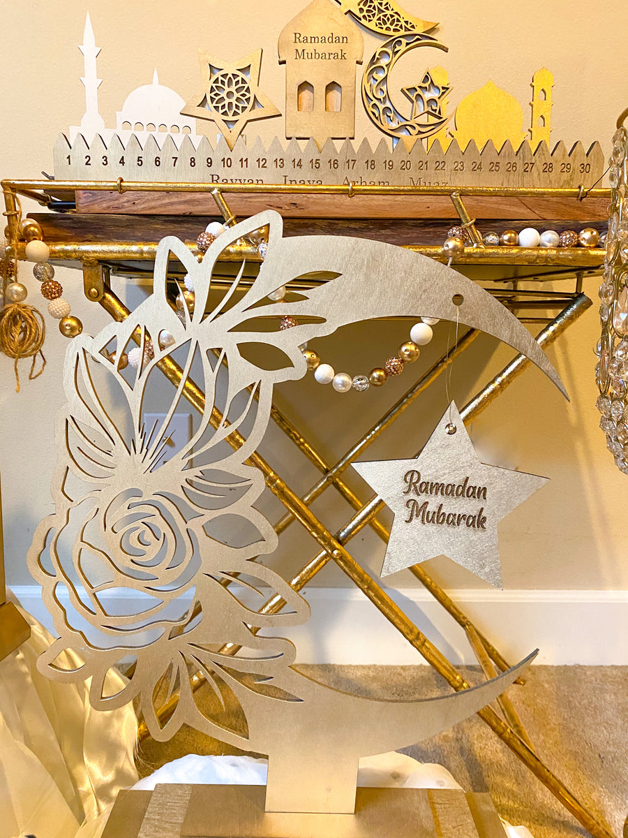 Crescent Ramadan Flower Moon Decorative piece Ramadan Decoration ...