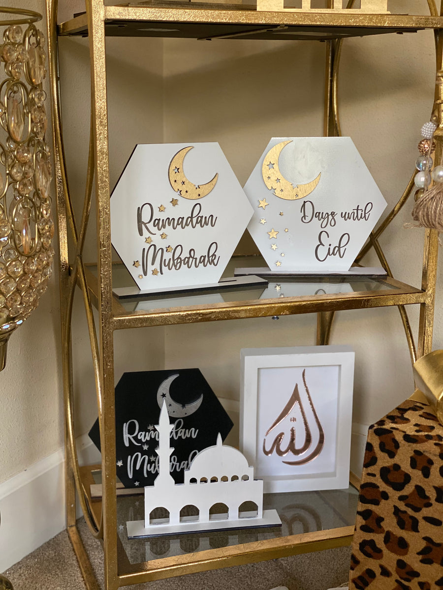 Days till Eid white and gold countdown – MehsKreations LLC